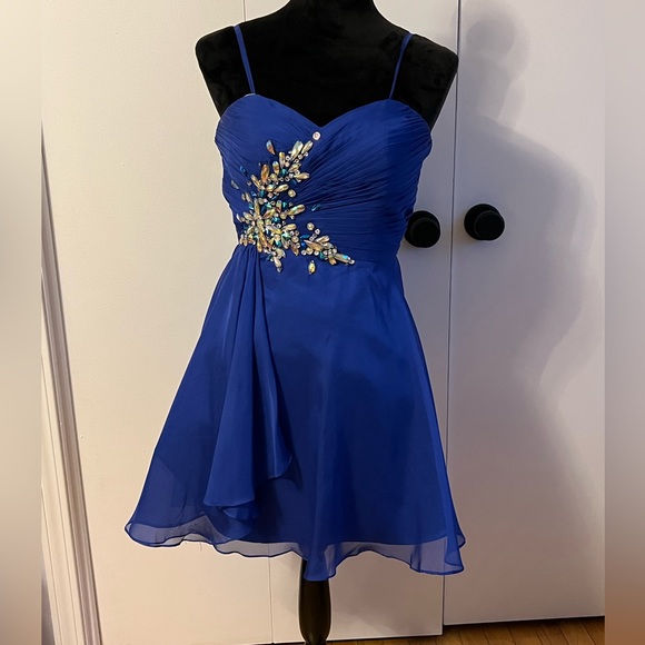 Dresses | Royal Blue Elegant Mini Dress | Poshmark